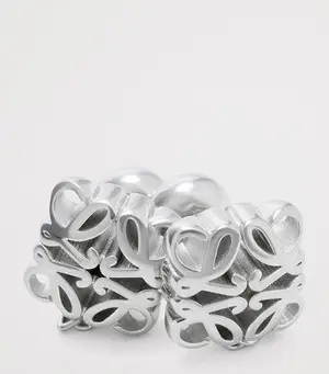 Loewe Sterling Bombé Anagram Chain Stud Earrings - Silver