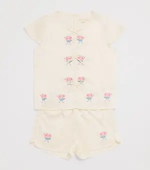 KONGES SLOJD Sheeny Floral Embroidered Top