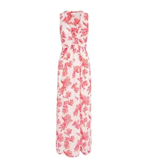 Heidi Klein Silk Maxi Dress With U-bar Detail - Red