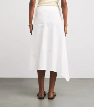 SIR. Klara Embroidered Cotton Midi Wrap Skirt - Ivory