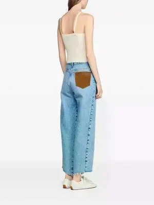 Sandro Ribbed-knit Cropped Halter Neck Top