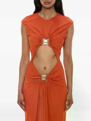 Christopher Esber Bezel Quartz Cut-out Long Dress