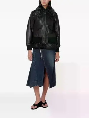 Sacai Zip Detail Flared Hem Skirt