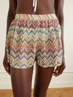 Missoni Chevron Crochet-knit Shorts - Multi