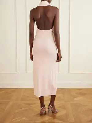 Altuzarra Mitchell Tie-detailed Jersey Midi Dress - Pink