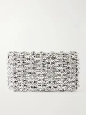 Simkhai Morgan Crystal-embellished Clutch Bag - Silver