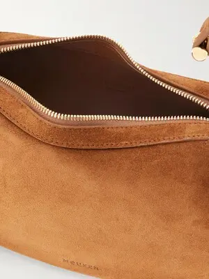 Alexander McQueen Wishbone Suede Shoulder Bag With Leather Trim - Brown