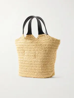 Balmain Cabas Mini Raffia Tote - Neutrals