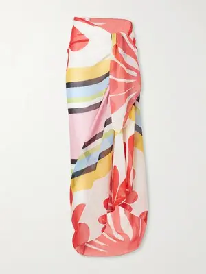 CALA DE LA CRUZ Luana Floral-print Voile Pareo - Multi