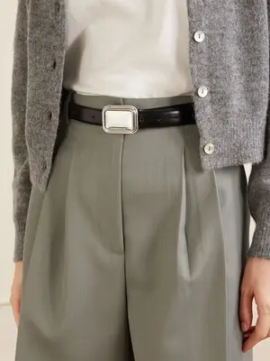 DEHANCHE Cendrine Leather Belt With Engraved Silver-tone Buckle