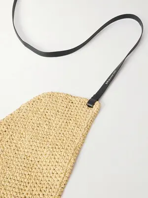 DEHANCHE Undone Leather-trimmed Raffia Belt