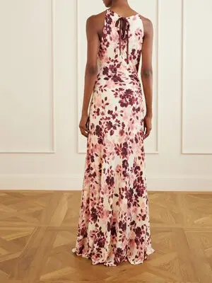 Simkhai Cerin Printed Jersey Halterneck Gown