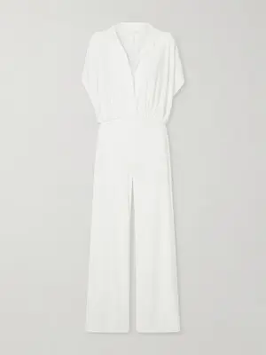 Norma Kamali Draped Jersey Jumpsuit - White