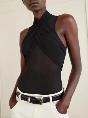 Wardrobe.NYC Halterneck Mesh Bodysuit