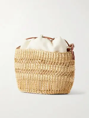 Muuñ Minette Raffia And Leather Shoulder Bag