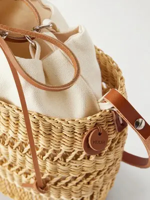 Muuñ Minette Raffia And Leather Shoulder Bag