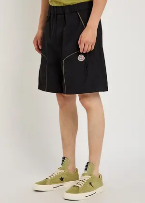 Moncler Contrast-stitch Cotton-poplin Shorts