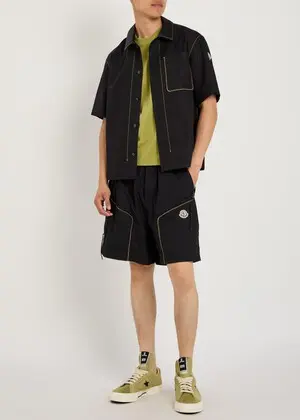 Moncler Contrast-stitch Cotton-poplin Shorts
