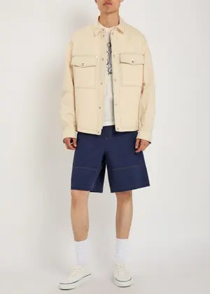 Moncler Watagua Cotton And Linen-blend Overshirt - Ecru