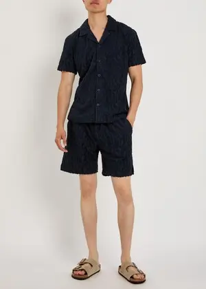 RAITH Fausto Flocked-pattern Terry Shirt