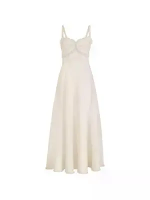 Oscar De La Renta Slub Wool Tweed Midi Dress - Neutrals