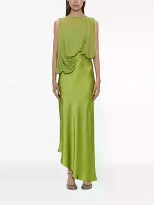 Christopher Esber Cumulus Draped Asymmetric Dress - Green