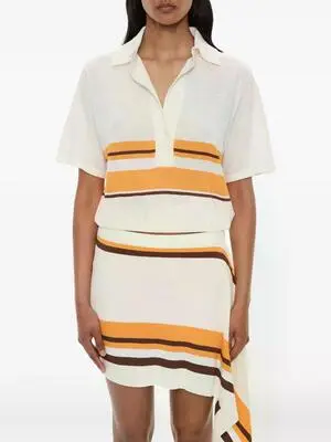 Christopher Esber Striped Knit Polo Shirt - Neutrals