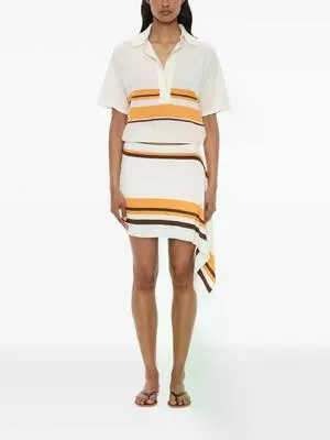 Christopher Esber Striped Knit Polo Shirt - Neutrals