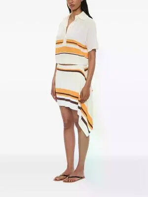 Christopher Esber Striped Knit Polo Shirt - Neutrals