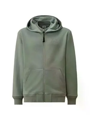 C.P. COMPANY Logo Embroidered Zip-up Hoodie