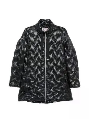 Herno Quilted High-neck Zip-up Coat - Black