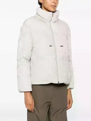 Herno Quilted Crushed-velvet Funnel Neck Jacket