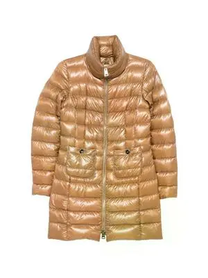 Herno Quilted High-neck Zip-up Coat - Brown