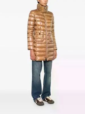 Herno Quilted High-neck Zip-up Coat - Brown