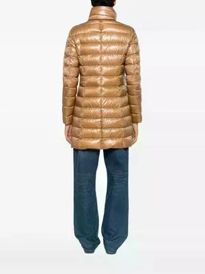 Herno Quilted High-neck Zip-up Coat - Brown