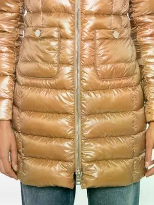 Herno Quilted High-neck Zip-up Coat - Brown