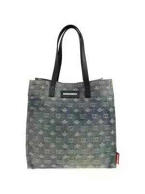Dsquared2 Monogram Jacquard Denim Tote Bag - Blue