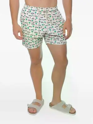 MC2 SAINT BARTH MC2 Saint Barth Palm Tree-Print Swim Shorts Neutrals