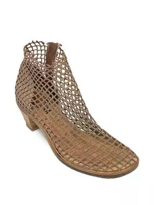 VERDURA SHOES Netted Block-heel Boots - Neutrals