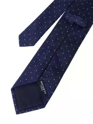 HACKETT  Polka-dot Textured-weave Neck Tie - Blue
