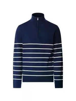 HACKETT  Merino Wool Striped Half-zip Sweater