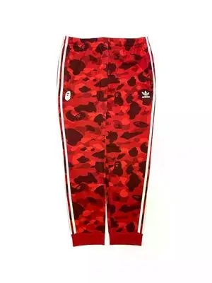 A BATHING APE X Adidas Logo-print Track Pants - Red