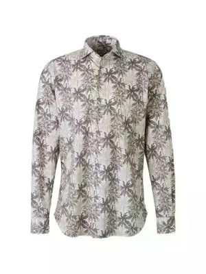 VINCENZO DI RUGGIERO Palm-print Long-sleeve Shirt - Neutrals