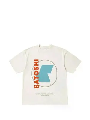 SATOSHI NAKAMOTO Graphic-print T-shirt - Neutrals