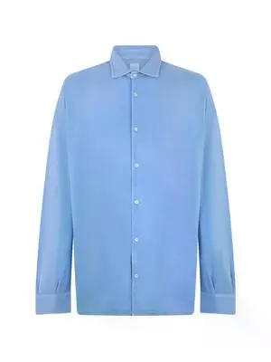 Fedeli Long-sleeve Cotton Shirt - Blue