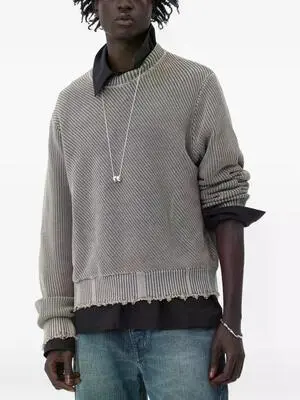 WON HUNDRED Bently Distressed Ribbed-knit Sweater - Neutrals