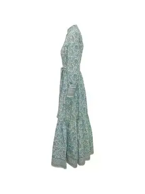 MC2 SAINT BARTH Batik Print Tiered Maxi Dress