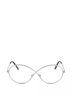 TOM FORD Oval Frame Eyeglasses - Silver