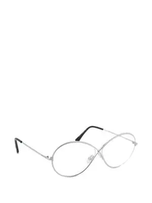 TOM FORD Oval Frame Eyeglasses - Silver