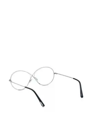 TOM FORD Oval Frame Eyeglasses - Silver